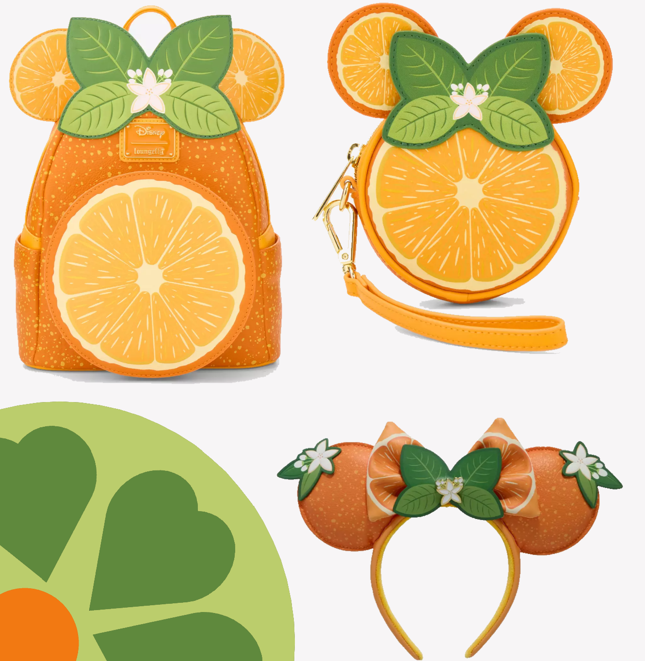 Loungefly Disney Orange Mini Backpack, Ears, and Coin Purse are Perfect ...